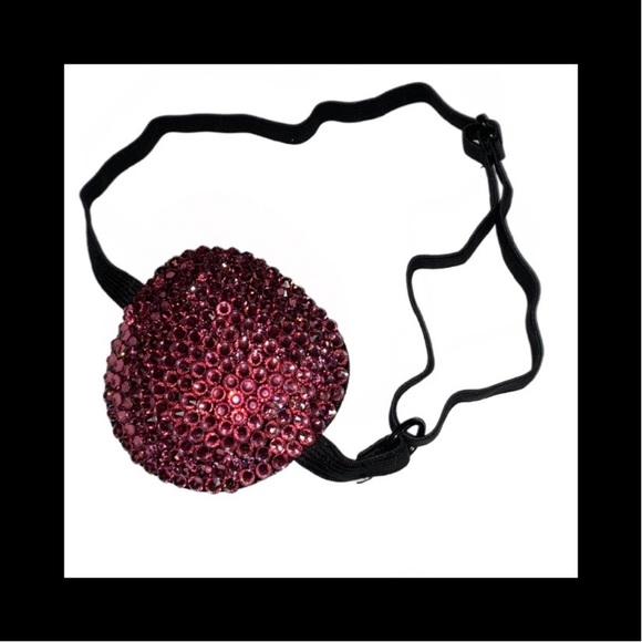 Glam Patch | Accessories | Rose Pink Crystal Padded Custom Eye Patch ...